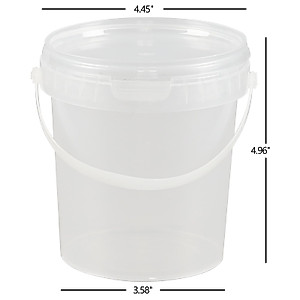 Innouse 10 Packs Clear Plastic Food Storage Containers, 0.8 L Round Ice Cream Bucket with Lid