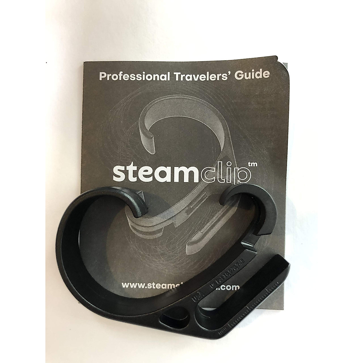 STEAM CLIP Travel Tool Over shower door hook Traveler's Steamer Clip Hook, Over The Door Hanger for Shower, Heavy Duty Clip Hooks for Clothes Bottle Opener & Phone Stand - 1 pack