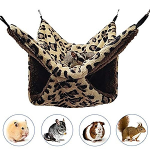ELEpure Small Animals Hammock Guinea Pig Sugar Glider Bedding Nest Plush Hanging Bed Hideout for Ferret Chinchilla Squirrel Rat Hedgehog Gerbils Warm Playing