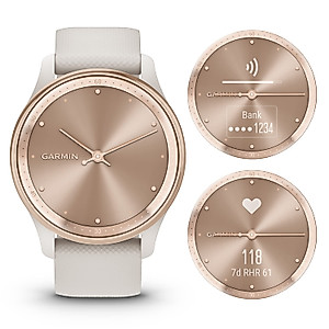 Wearable4U Garmin vivomove Sport, Hybrid Smartwatch, Health Features, Touchscreen, Black Energy Bundle