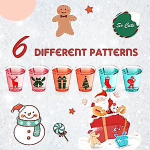 Lallisa 120 Pcs Christmas Plastic Shot Glasses 2oz Clear Disposable Shot Glasses Mini Plastic Drinking Tasting Cups for Xmas Holiday Party Supplies Tasting Serving Coffee Tea Beverage, Red and Green