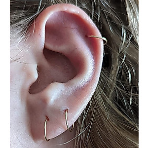 MODRSA Nose Rings Hoops Gold Hoop Nose Ring Nose Hoops Cartilage Hoop Earring Thin Cartilage Earring Hoop Helix Hoop Earring Small Hoop Earrings for Cartilage Tragus Hoop Earring Lip Hoop 20g 6-10mm