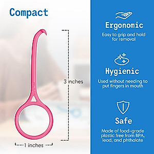 OrthoKey Clear Aligner Removal Tool for Teeth — Grabber Remover Tool for Invisible Removable Braces & Retainers — Fits Into a Dental Carrying or Aligner Case Cleaner — Small Size, Pink and Black