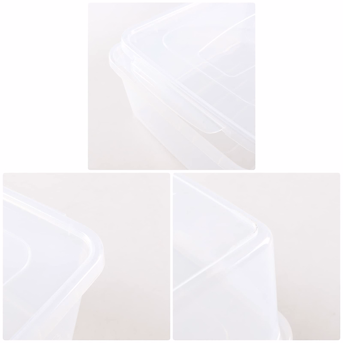 Zopnny 2-Pack Plastic Containers Box with Latching Lid, Stackable Nestable Storage Bins, Clear Pizza Dough Proofing Box, 16 Quart