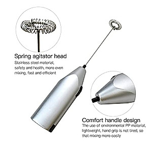 Unbrella Superior 2Pcs Electric Milk Frother USB Battery Powered Portable Blender Whisk Mixer for Coffee Kitchen Gadgets(Black&White)