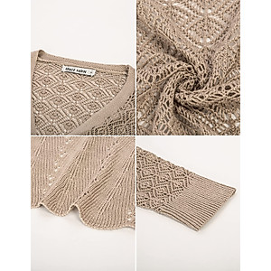 Ladies Drape Cardigan Sexy Flowy Shrug Knitted Coat Bolero Knitwear Khaki Size XL