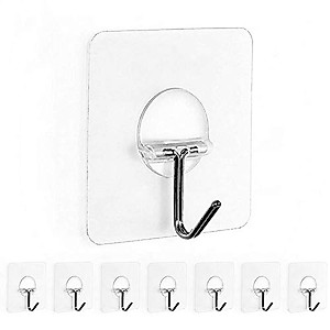 Synra 8 Pack Pet Safe Wall Sticker Hooks, for Aquariums, Stronger Attachment Than Suction Cups, Betta Fish, Window Bird Feeder, Reptile Gecko Hammock, Tank Tool Holder