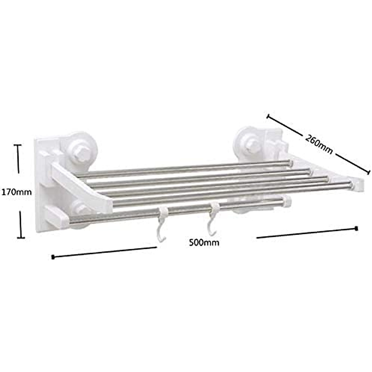 Towel Racks,Towel Rails, Towel Rack Traceless Adhesive Bathroom Shelf Kitchen Towel Bar Rail Stainless Steel Towel Holder Wall Mounted Towel Rack with Hooks