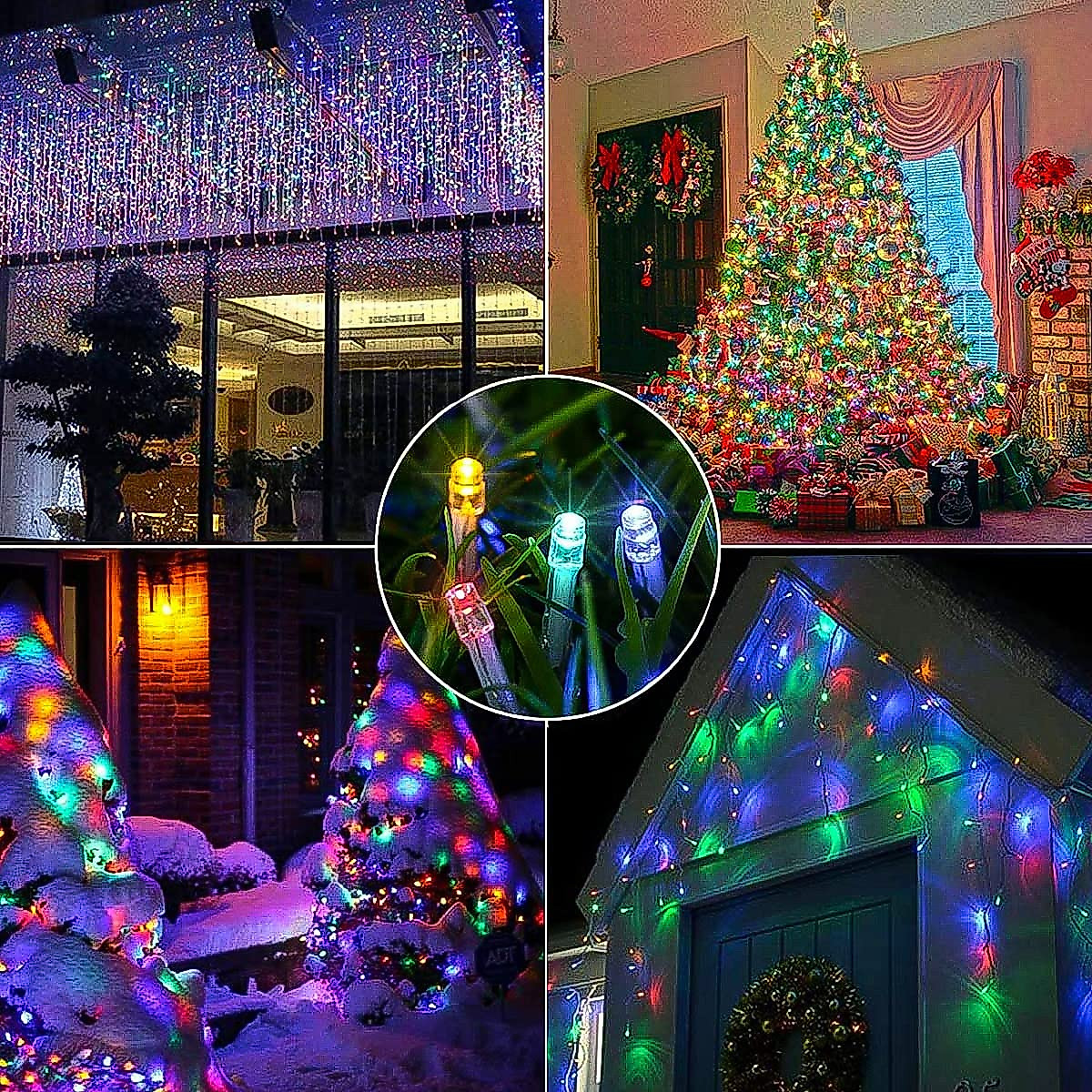 Easter Decorations Lights, 66ft 200 LED Easter Pastel String Lights, Clear Wire Twinkle Fairy Tree Lights Indoor Outdoor, 8 Modes Plug-in Christmas Lights for Bedroom Garden Party Decor