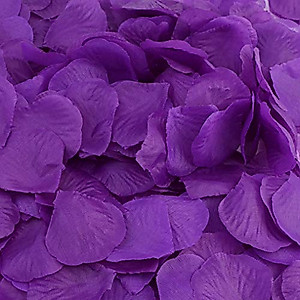 obmwang 2000 PCS Artificial Silk Rose Petals for Wedding Party Favors Decoration and Vase Home Decor Wedding Bridal Decoration. Purple