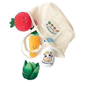 Melissa & Doug Multi-Sensory Market Basket Fill & Spill Toy - Pretend Play Food Menus Grocery Toys, Sorting And Stacking Multi-Sensory Toys For Infants And Toddlers Ages 1+