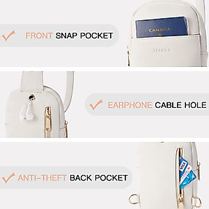 Telena Small Sling Bag for Women Leather Crossbody Bag for Women White