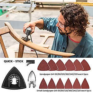 96 Pack Oscillating Saw Blades, CONNOO Oscillating Tool Blades with Sandpaper, Multitool Blades for Wood Metal Plastics Quick Release Multi Tool Blades Kits for Dewalt, Makita, Ryobi, Rockwell