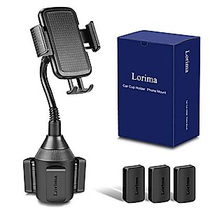 Lorima Cup Holder Phone Mount with A Flexible Gooseneck, Cup Holder Phone Holder for iPhone 13/13 Pro/13 Pro Max, 12 Pro Max/12/11/XS/Samsung Galaxy, Fits All 4-6.7in Smartphones