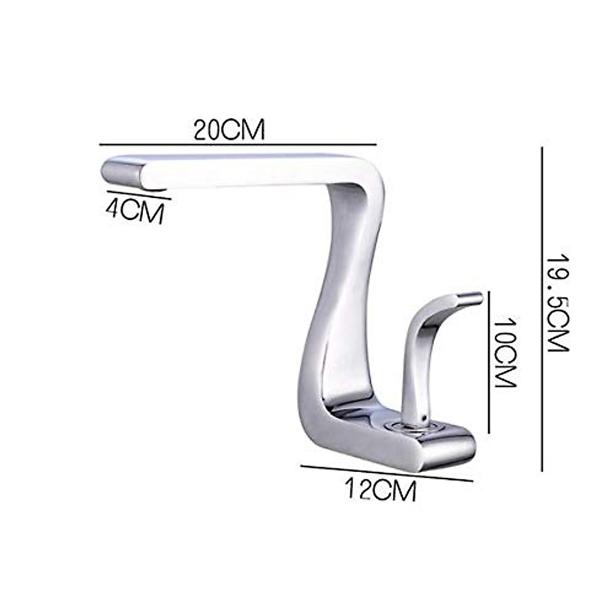 BathSelect Grohe Crane Deck Mount Bathroom & Kitchen Water Faucet - BST2161GB Luxury Mixer Faucet With Single Handle for Hot and Cold Water and Matching Pop-up Drain (Not Included) - Chrome Finish