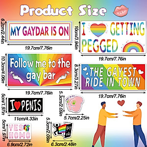 76 PCS Original Funny Gay Prank Bumper Stickers, Funny LGBT Gay Stickers for Cars Decals Motorcycle Truck Vehicles Luggage Funny Stickers for Adults Funny Bumper Stickers