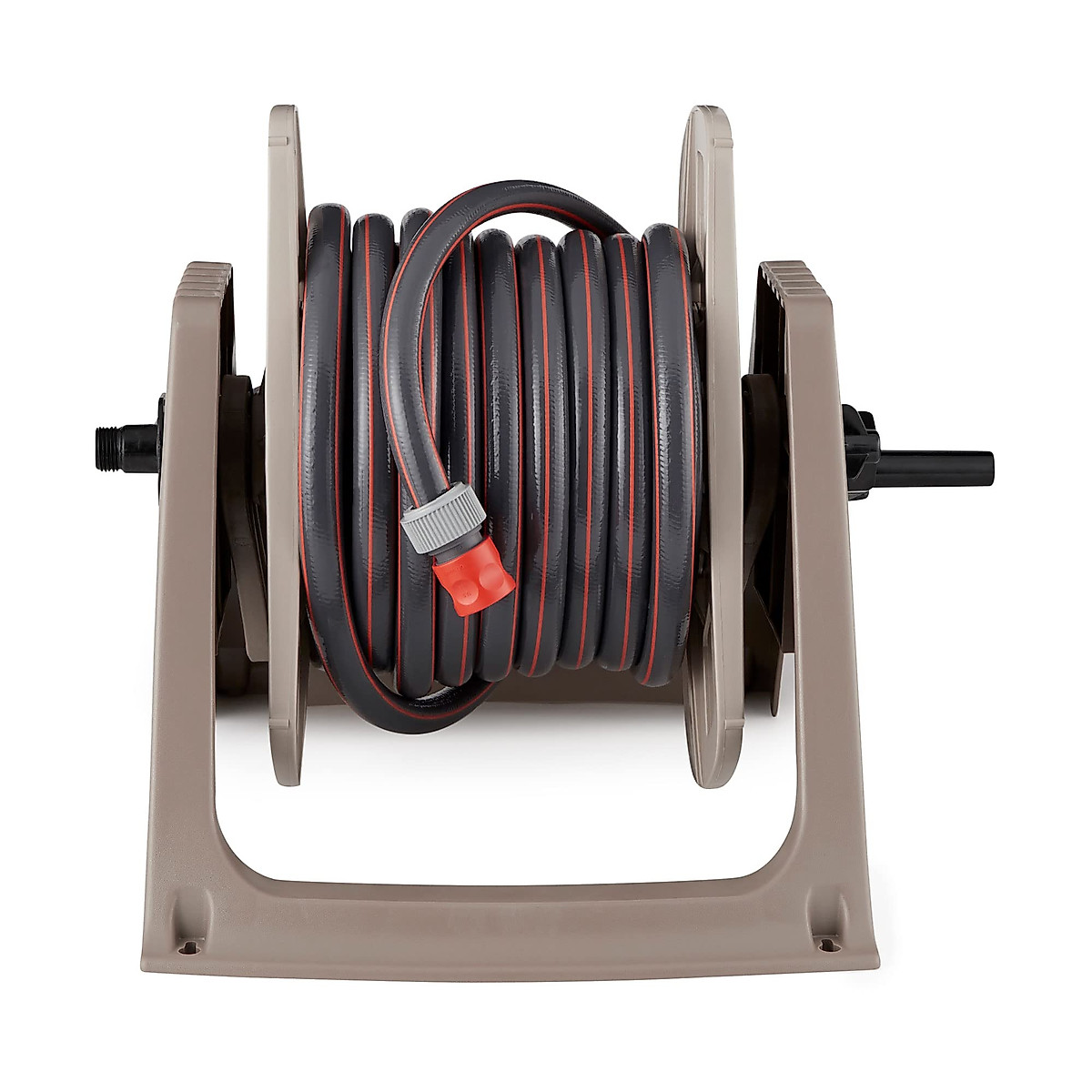 Suncast 100 ft. Tote or Wall Mount Resin Garden Hose Reel with Lid, Taupe