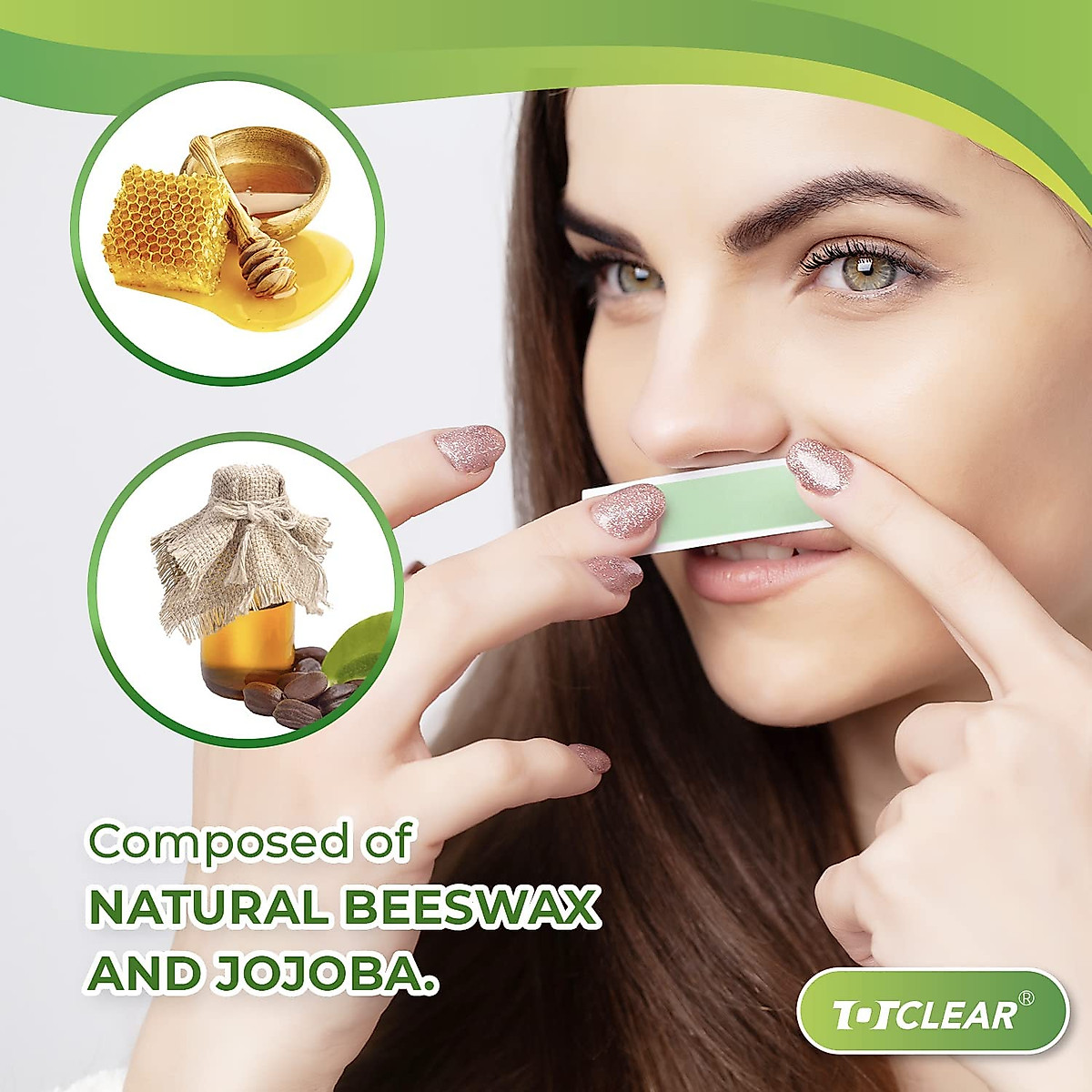 TOTCLEAR Facial Wax Strips For Hair Removal Face Waxing Kit For Women 40 Face Strips And 4 Calming Oil Wipes With Natural Formula