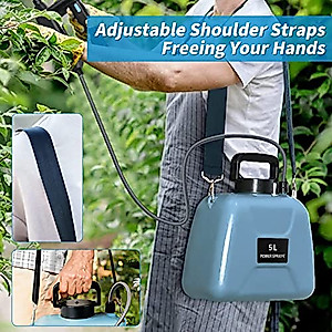 Electric Plant Sprayer, 1.35 Gallon/5L Battery Powered Sprayer with USB Rechargeable Handle, Potable Garden Sprayer with Telescopic Wand, Plant Sprayer for Yard Lawn Weeds Plants (Blue)