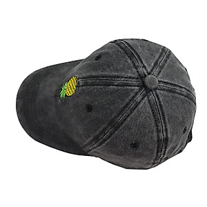 Upside Down Pineapple Gifts for Women Men, Funny Pineapple Hat for Birthday, Dad, Mom, Husband, Wife, Grandpa, Grandma, Adjustable Washed Retro Vintage Distressed Cotton Fruit Summer Baseball Cap