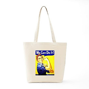 CafePress Rosie The Riveter Tote Bag Natural Canvas Tote Bag, Reusable Shopping Bag