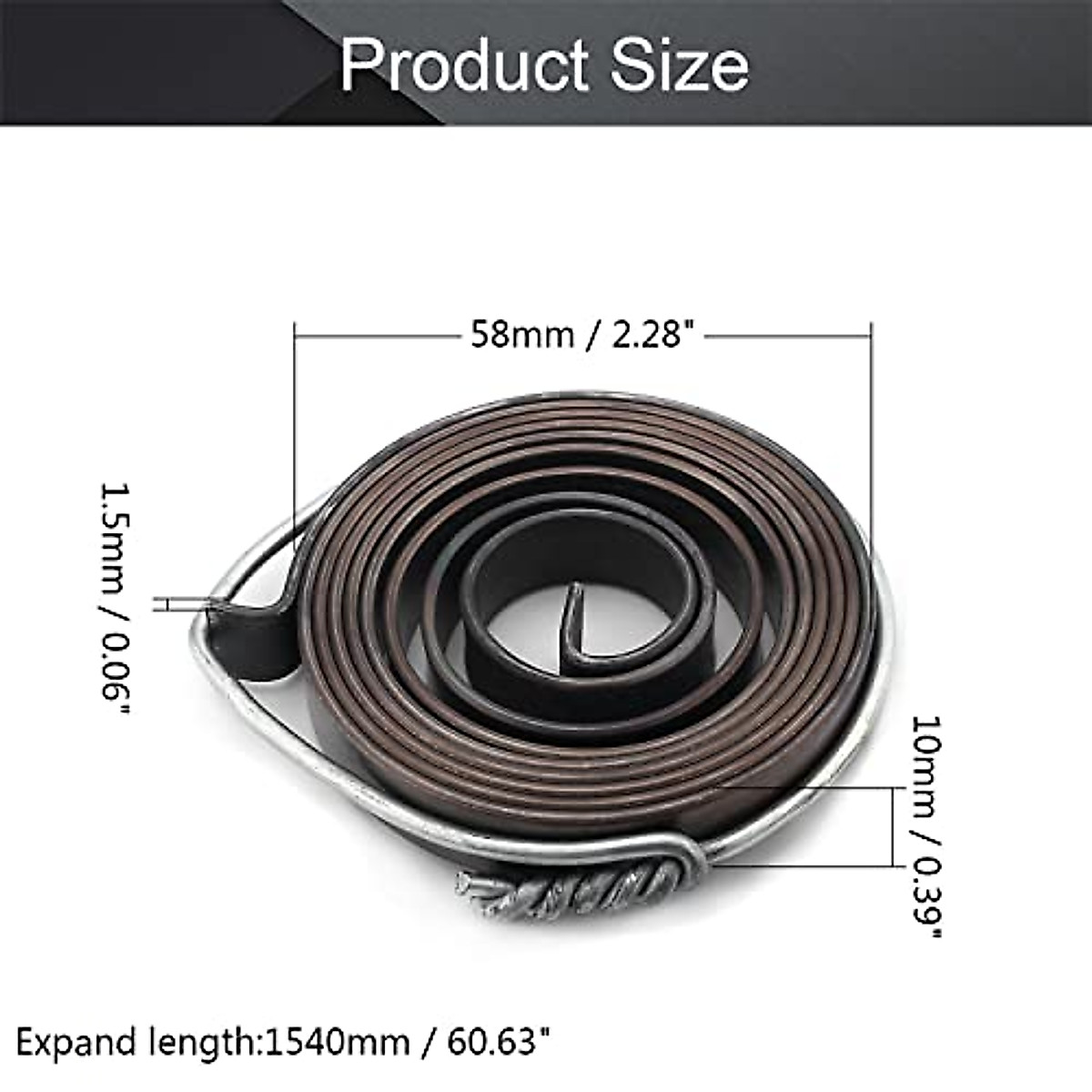 MroMax Drill Press Return Spring, Quill Spring Feed Return Coil Spring Assembly 60.63"x0.39"x0.06"1PCS