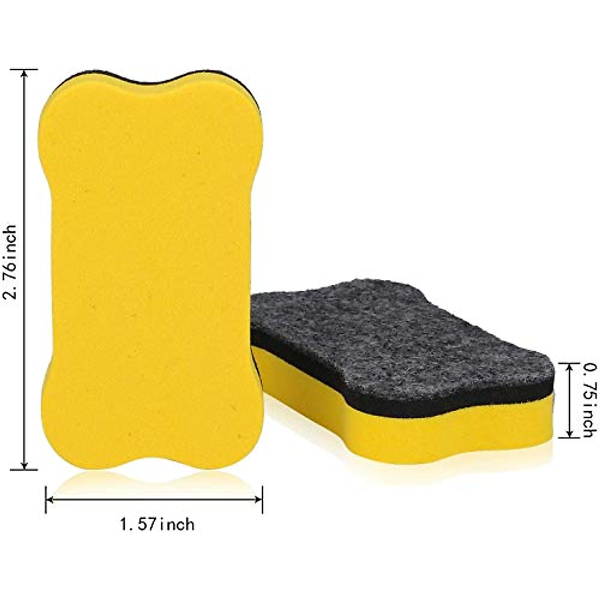 48 Pieces Magnetic Whiteboard Dry Eraser Office Erasers Bone Shaped Dry Erasers Fit for School, Home and Office, Red, Yellow, Blue and Green