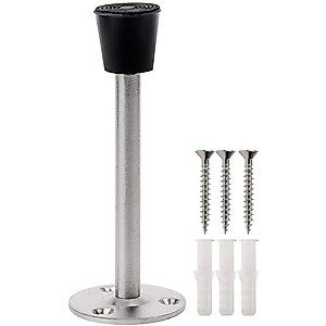 PENCK Door Stop Wall Mount Door Stopper 4.5inch 201 Stainless Steel Doorstop Protective Door and Wall Rubber Tip Design Mute