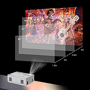 WTONISY Mini Projector,720P Native Home Video Projector,1080P Supported Film Projector with HDMI VGA AV USB Port