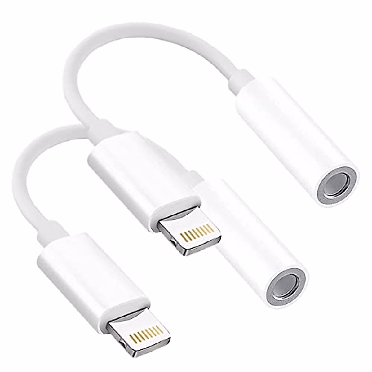 2 Pack [Apple MFi Certified] for iPhone 3.5mm Headphones Adapter, Lightning to 3.5 mm Headphone/Earphone Jack Audio Aux Adapter Dongle Compatible with iPhone 14 13 12 11 Pro XR XS Max X 8 7