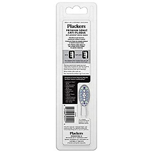 Plackers Premium Sonic Anti-Plaque Replacement Brush Heads, Fits Philips Sonicare Click-On Electric Toothbrushes, 1 Year Supply, Blue, 4 Count
