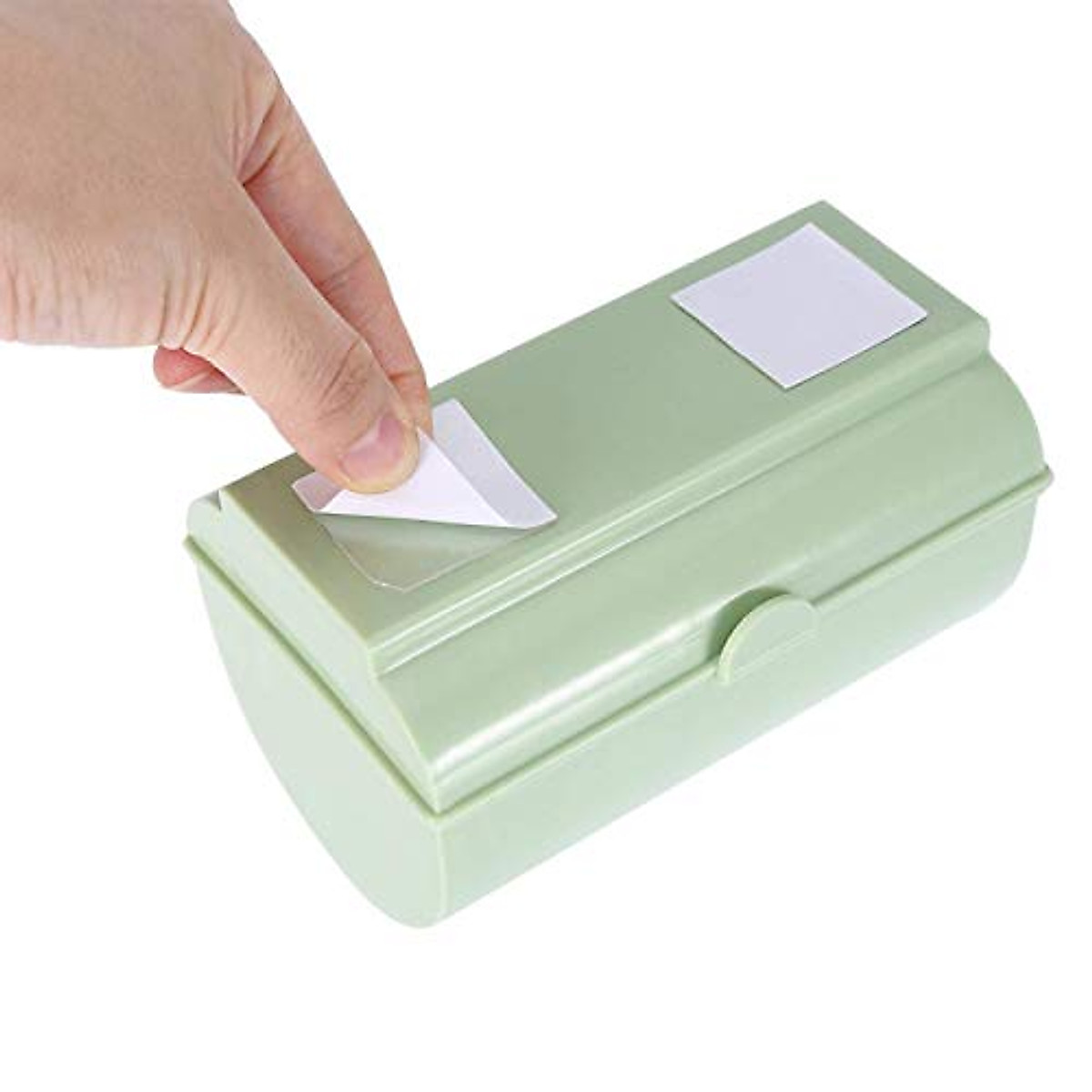 Bag Dispenser, Dog Poop Bag Dispenser Back Adhesive Wall Mount Trash Garbage Plastic Bag Storage Box Organizer Rack (Green)