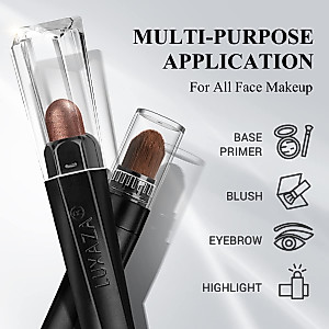LUXAZA 3PCS Brown Pink Eyeshadow And Eyeliner Pen Set,Shimmer Neutral Cream Eyeshadow Stick Crayon,Waterproof Long Lasting Eye Highlighter Stick,Eye Brightener Stick Makeup Sets