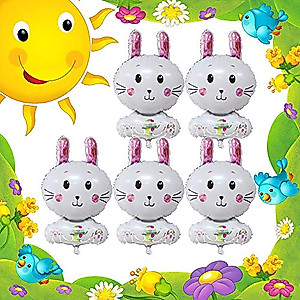 Easter Cute Bunny Balloons Mylar Foil Balloon Halloween Decorations Birthdays Animal Party Supplies 5Pcs