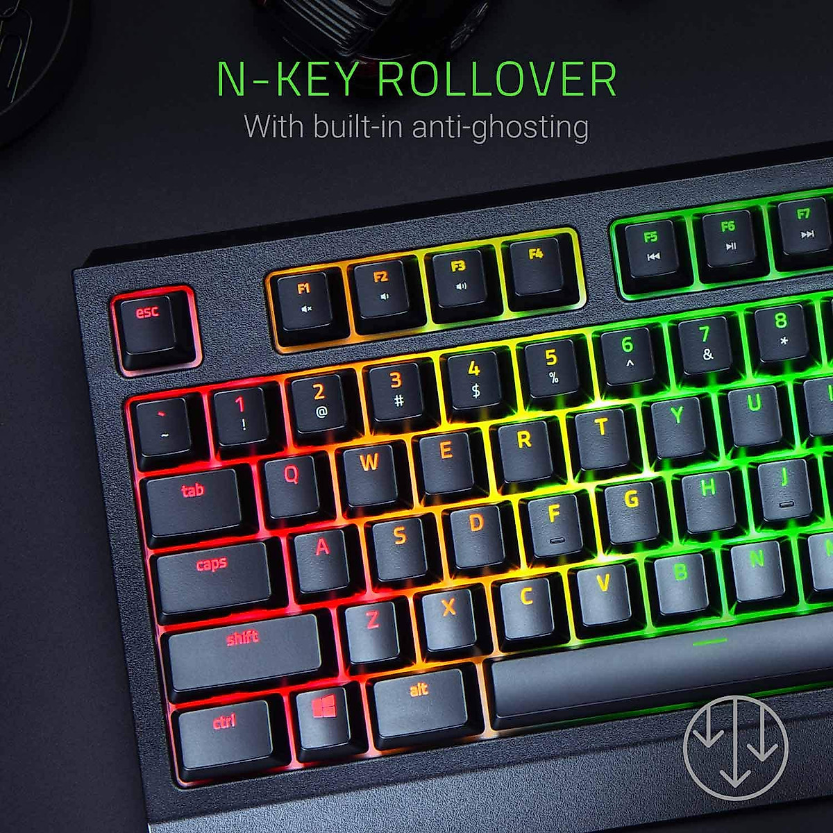 Razer BlackWidow Mechanical Gaming Keyboard: Green Mechanical Switches, Tactile & Clicky, Chroma RGB Lighting, Anti-Ghosting, Programmable Macro Functionality