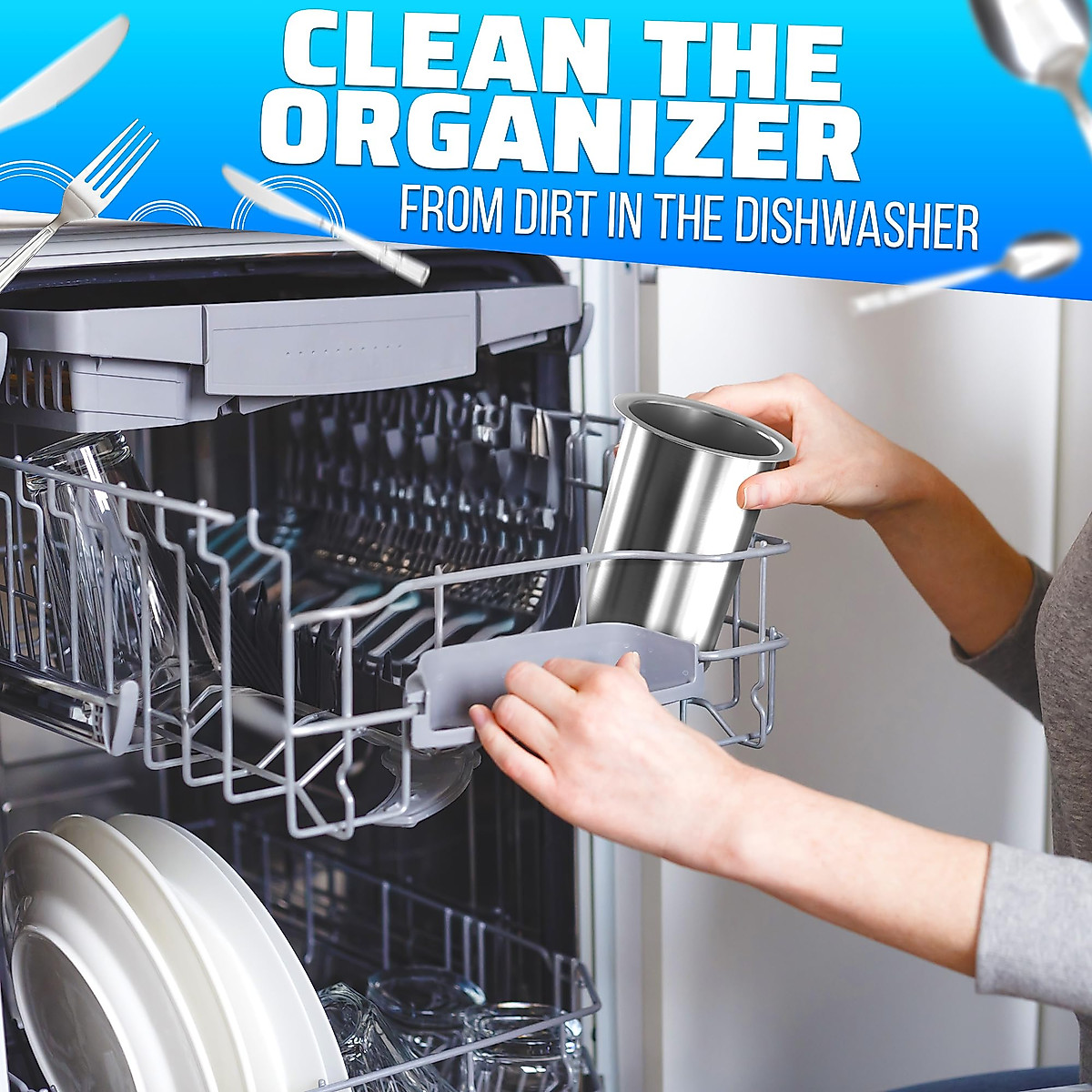 3-3/4" Stainless Steel Solid Cutlery Cylinder Reluen