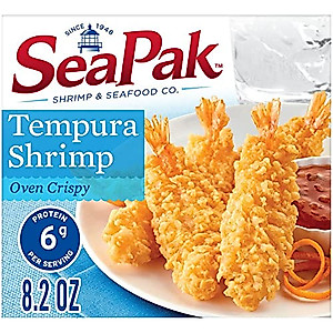 SeaPak Tempura Shrimp with Oven Crispy Breading and Sweet and Spicy Orange Sauce, Frozen, 8.2 oz