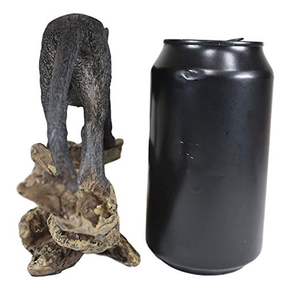 Ebros Gift Black Panther Cougar Prowling On Distressed Tree Log Figurine 8" Long Wildlife Black Jaguar Ghost Forest Hunter Sculpture Home Decorative Accent