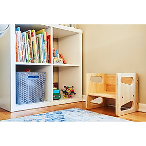 Montessori Weaning Table and Chair (12 inch) - Solid Wooden Toddler Chair/Table - Cube Chair for Toddlers - Hardwood - Kids Montessori Furniture
