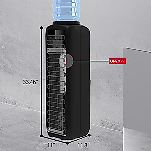 Top Loading Water Dispenser, Water Cooler with Compressor Cooling, Child Safety Lock, Energy Saving, ETL Approved - Hot, Cold & Room Water, 3 Temp Settings, Black
