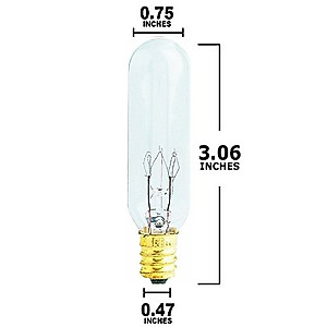 BULBMASTER Himalayan Light Bulb Replacement for Medium/Large Himalayan Salt Lamps Rocks Long Lasting Incandescent bulbs E12 Candelabra Base Dimmable Pack of 6 (25W-T6-6PK)