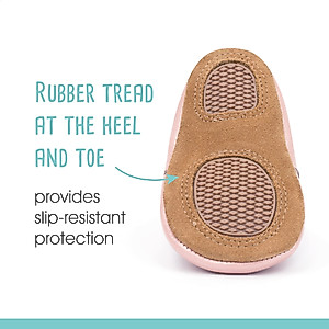 Zutano Unisex Baby Leather Moccasins, Slip Resistant, Soft-Sole Stay On Baby Shoes, Pink Shimmer, 18M