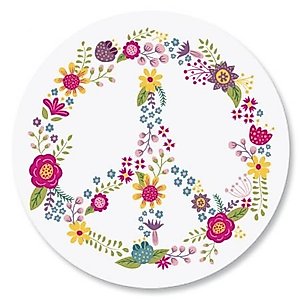 Peace Flower Every Day Envelope Seals - Set of 144 1-1/2" Diameter Self-Adhesive, Flat-Sheet Every Day Sticker Seals