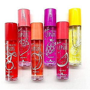 ITALIA DELUXE FRUITY ROLL-ON LIP GLOSS SET OF 6, .3oz each