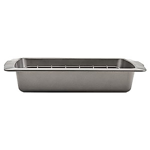 Farberware Bakeware Nonstick Roasting Pan/Roaster with U-Rack, 14.75 Inch x 10.75 Inch - Gray