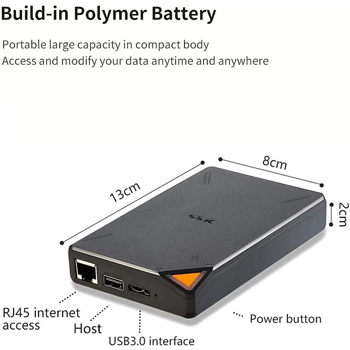 SSK 1TB Personal Cloud External Wireless Hard Drive Portable NAS Storage with WiFi Hotspot for Travel, Support Auto Backup Connect SD Card Reader Share Data for iPhone iPad Tablet Laptop