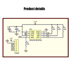 KOOBOOK 5Pcs GY-BMP280-3.3 High Precision Atmospheric Pressure Sensor Module Digital Barometric Pressure Altitude Sensor