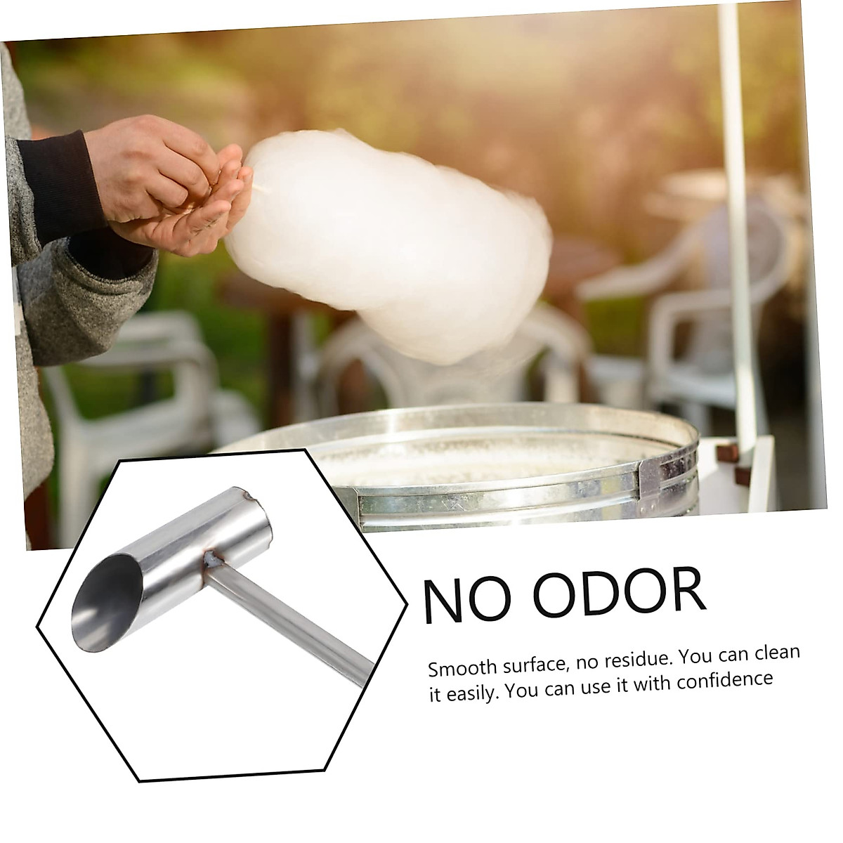 TIDTALEO marshmallow scoop cotton candy sugar scoop cotton candy floss spare parts little sugar scoop cotton candy utility scooper floss sugar salt scoop Metal Stainless steel Consumables