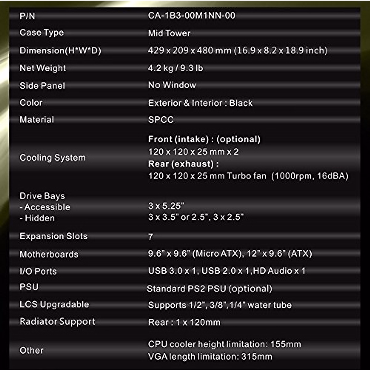 Thermaltake Versa H22 Black ATX Mid Tower Perforated Metal Front and Top Panel Gaming Computer Case 2.0 Edition with One 120mm Rear Fan Pre-Installed CA-1B3-00M1NN-A0