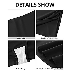 GRAPENT Womens Swim Skirt - Black Bikini Bottoms - Sizes 4 & 6
